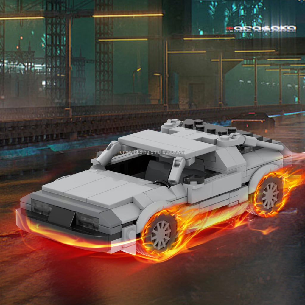 MOC City Toy Car of Back to the Future Racing Car Model Plastic Buildi ...